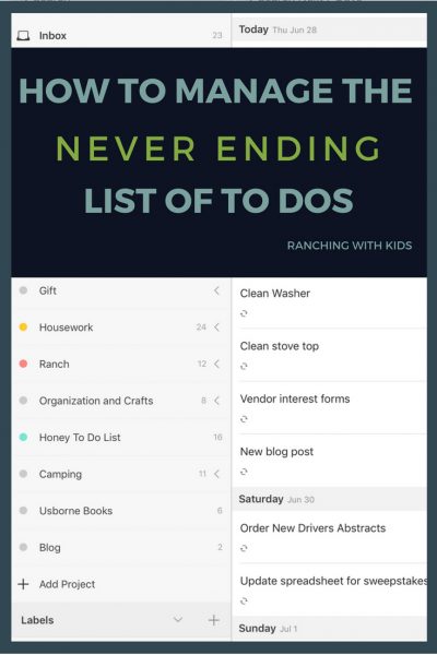 How to Manage the Never Ending List of To Dos - Todoist - Ranching with ...