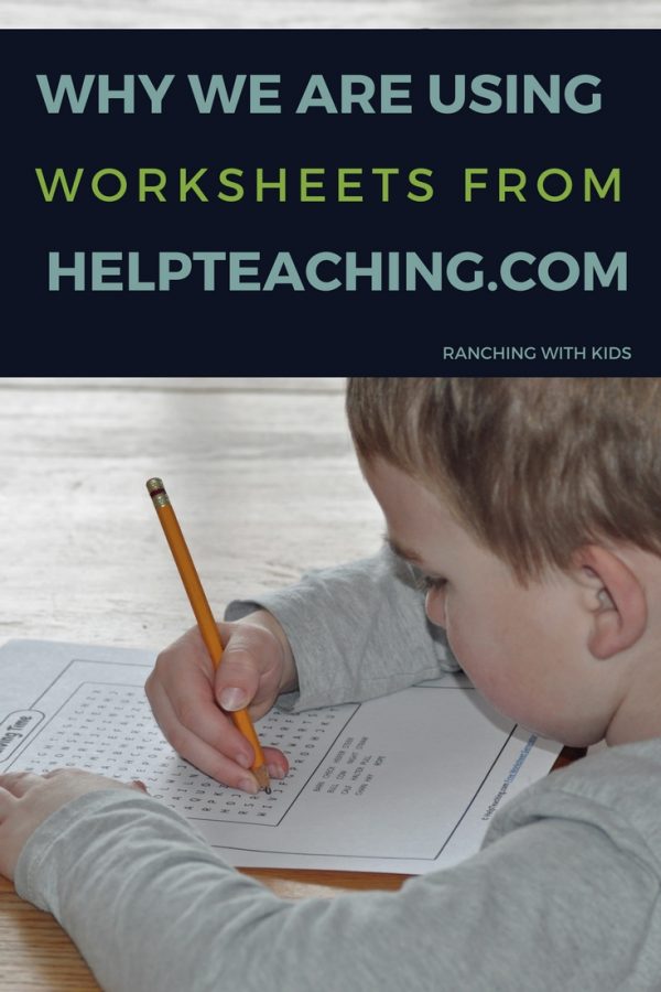 Why We Are Using Worksheets from HelpTeaching.com - Ranching with Kids