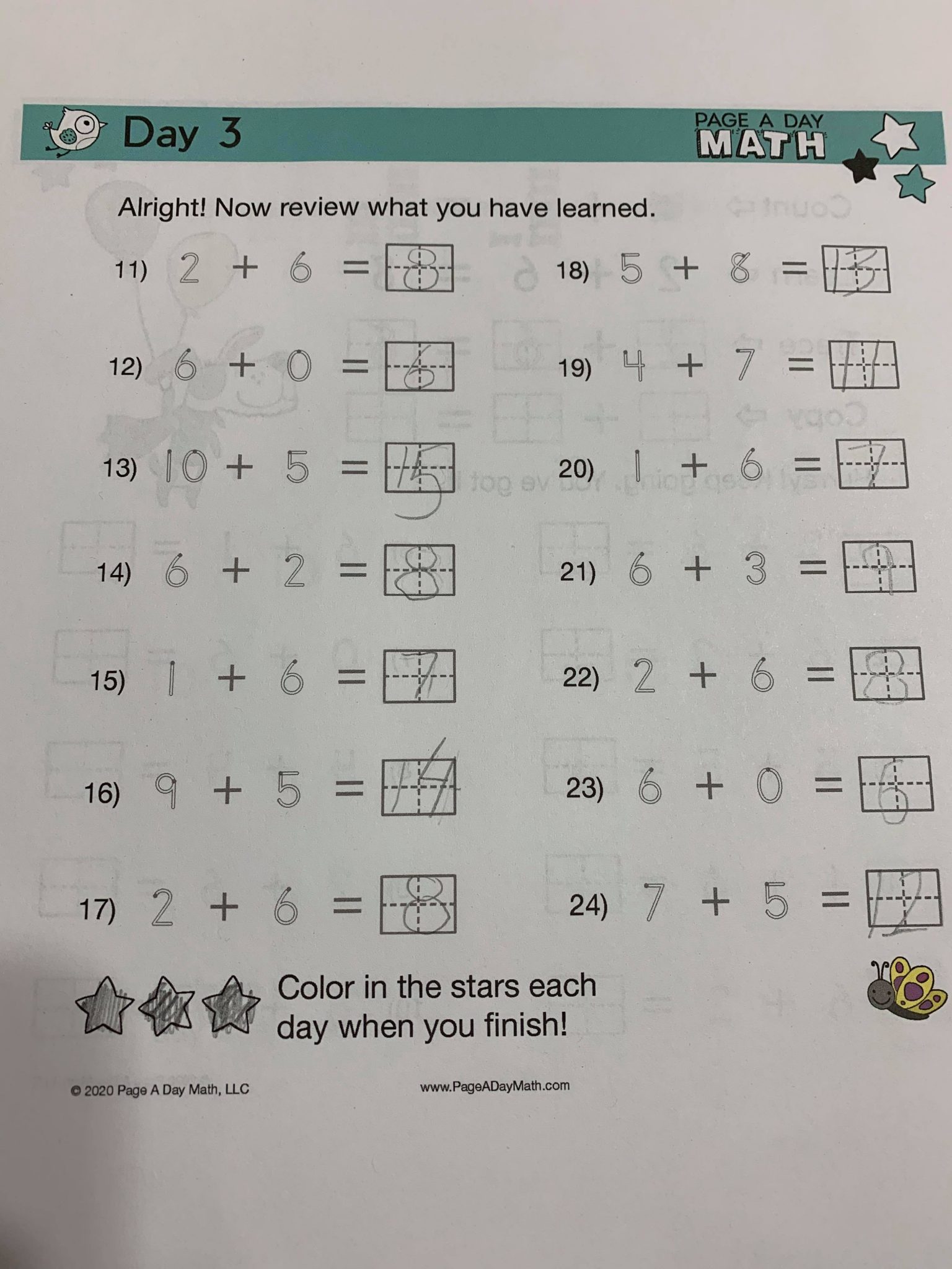 Page a Day Math Review - Ranching with Kids